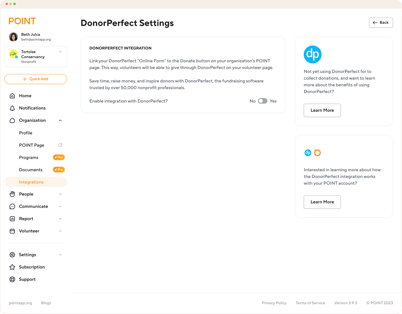 DonorPerfect Integration