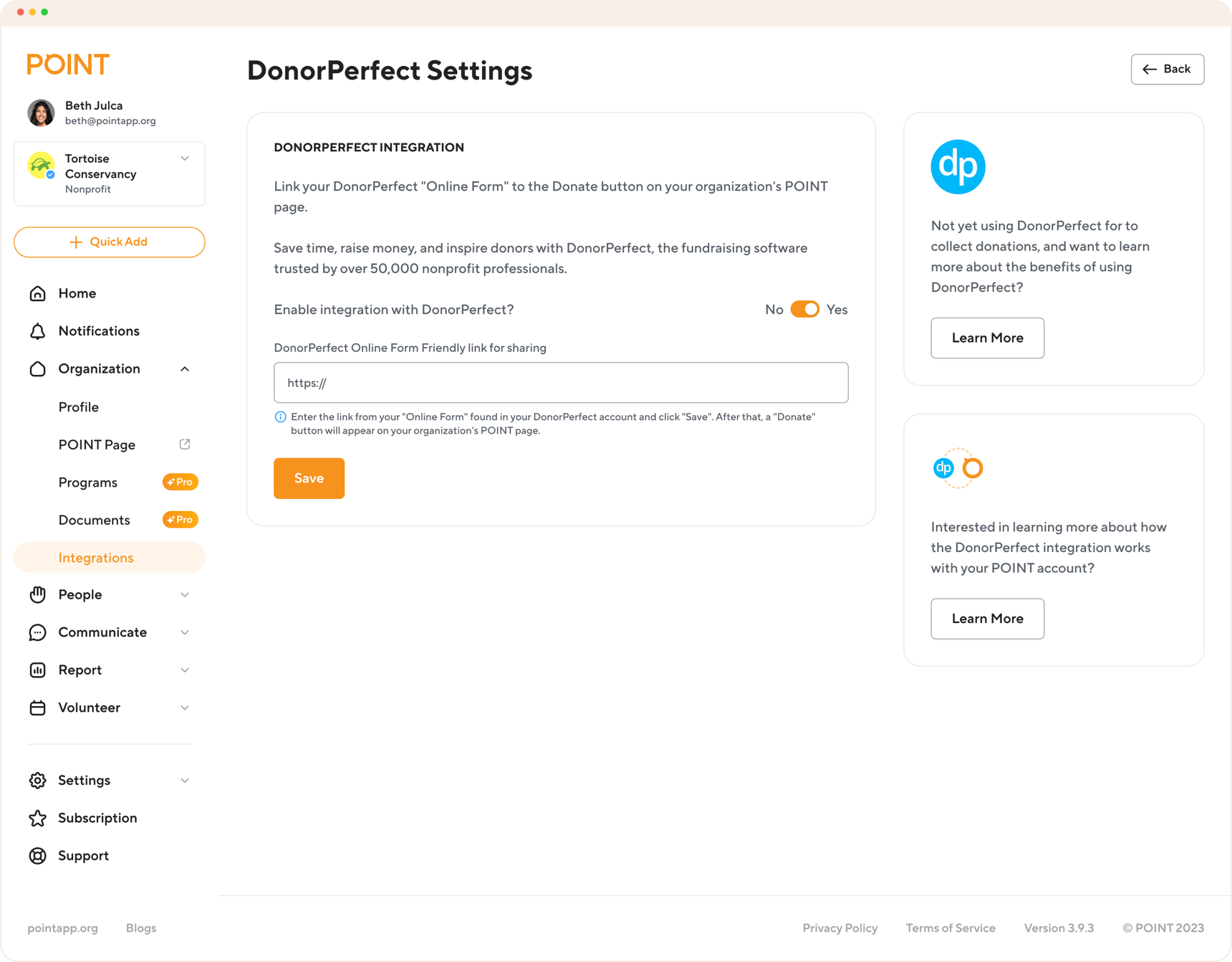DonorPerfect Integration