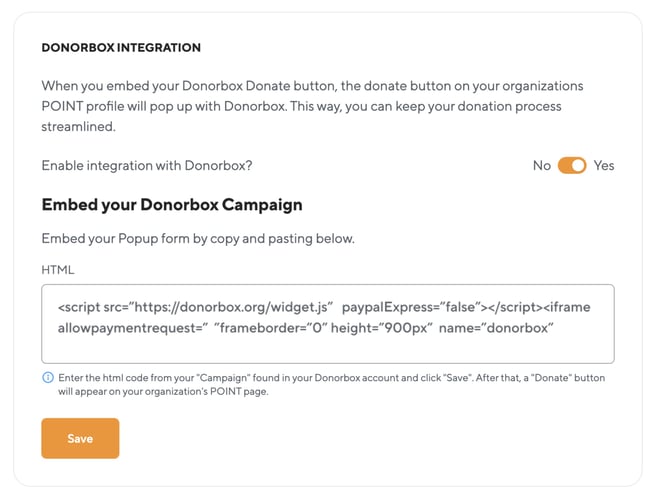 Donorbox Integration
