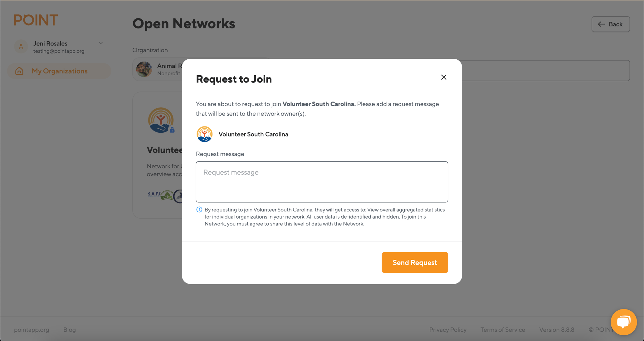 How do you join a network for VolunteerSc?