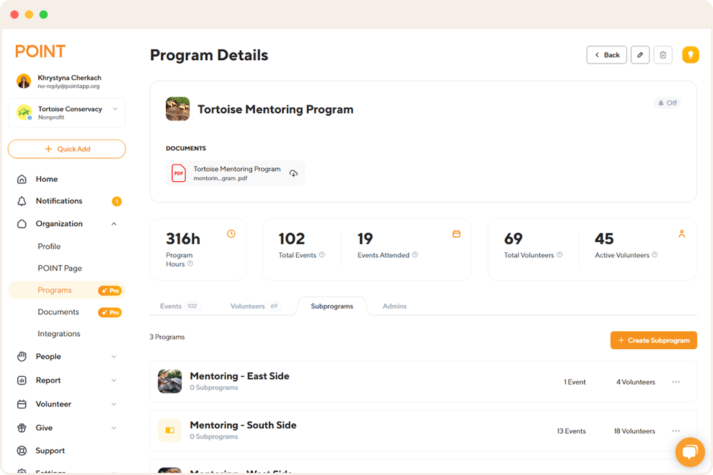 How do you add, edit and delete subprograms?