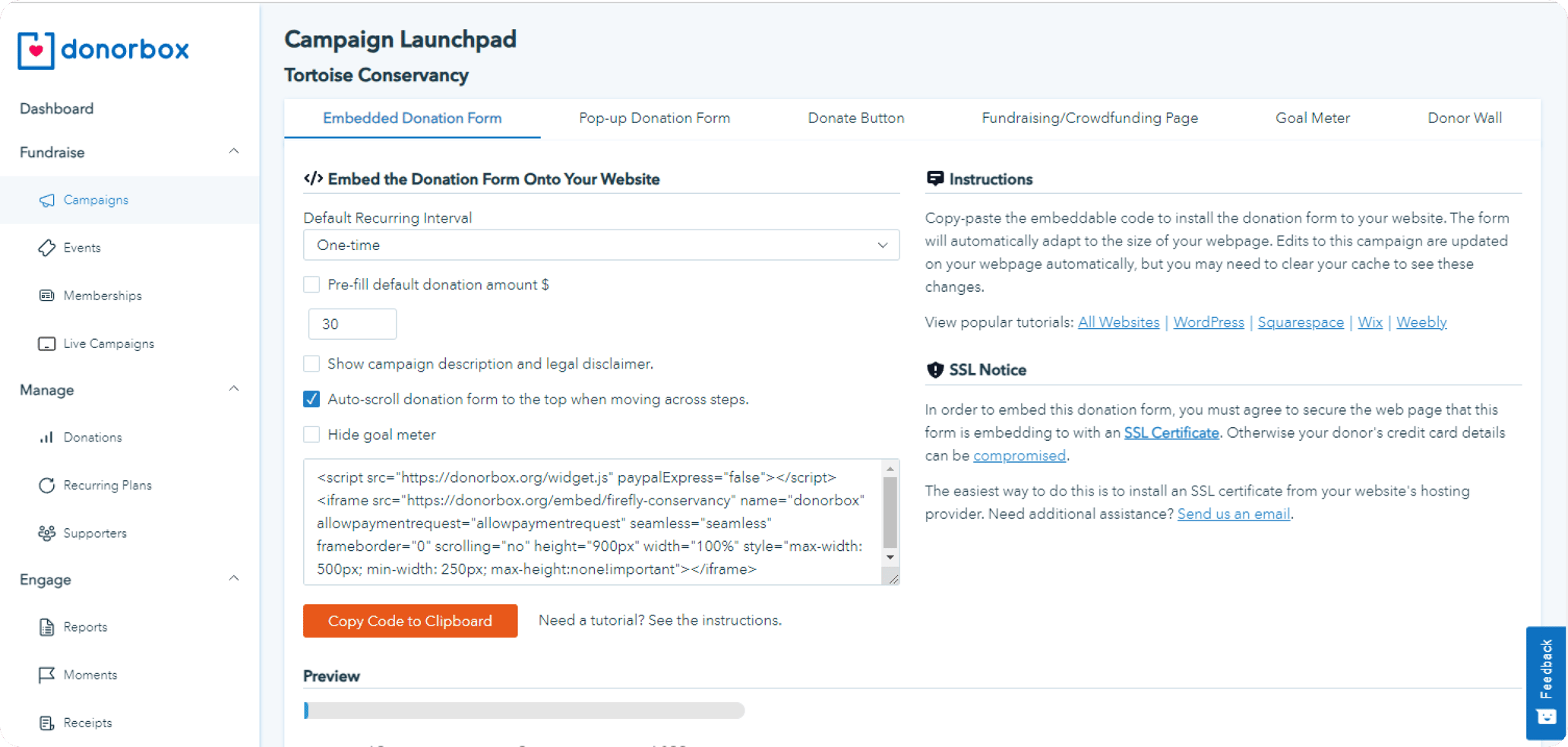 Donorbox Integration