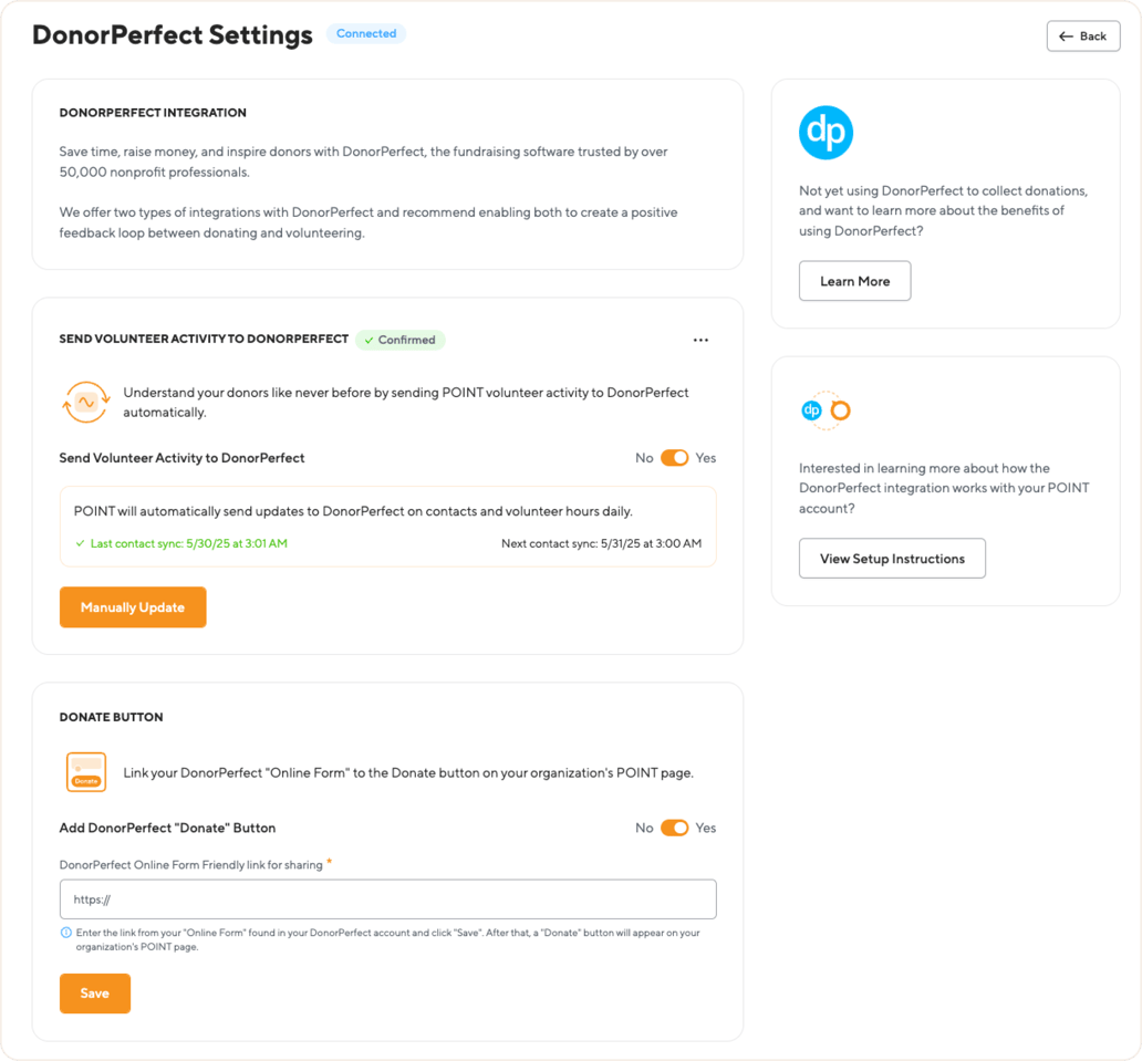 DonorPerfect Integration