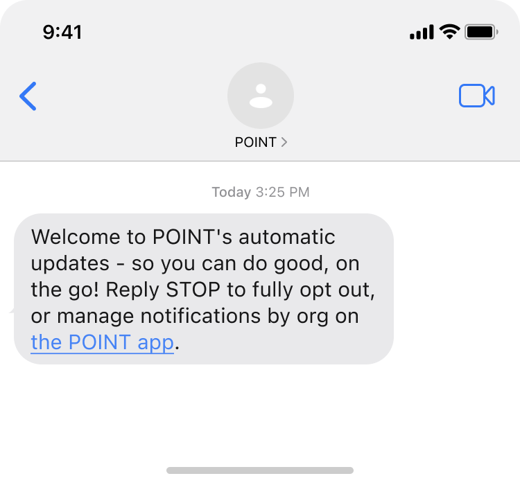 Automatic Text Messages from POINT